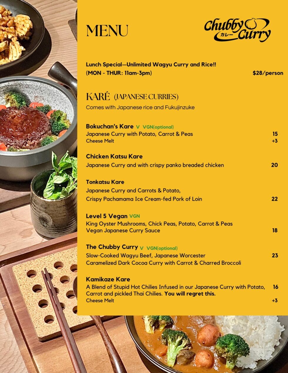 Menu - Chubby Curry